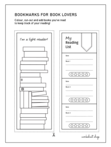 Bookmarks – Worksheet Shop