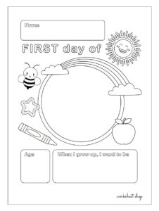 My First Day of School Worksheet 2 – Worksheet Shop